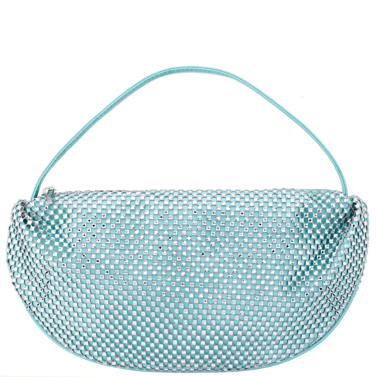 Womens Cally Green Half Moon Crystal Netting Bag | Nina Shoes