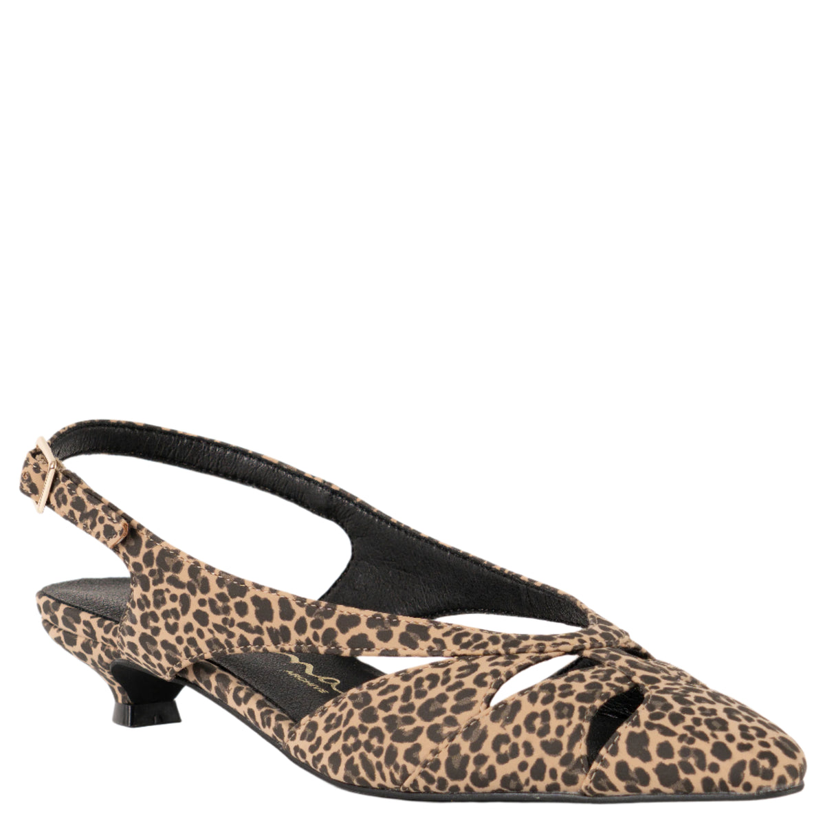 Womens Cuba Brown Sling Back Flat-Shoe Pumps | Nina Shoes
