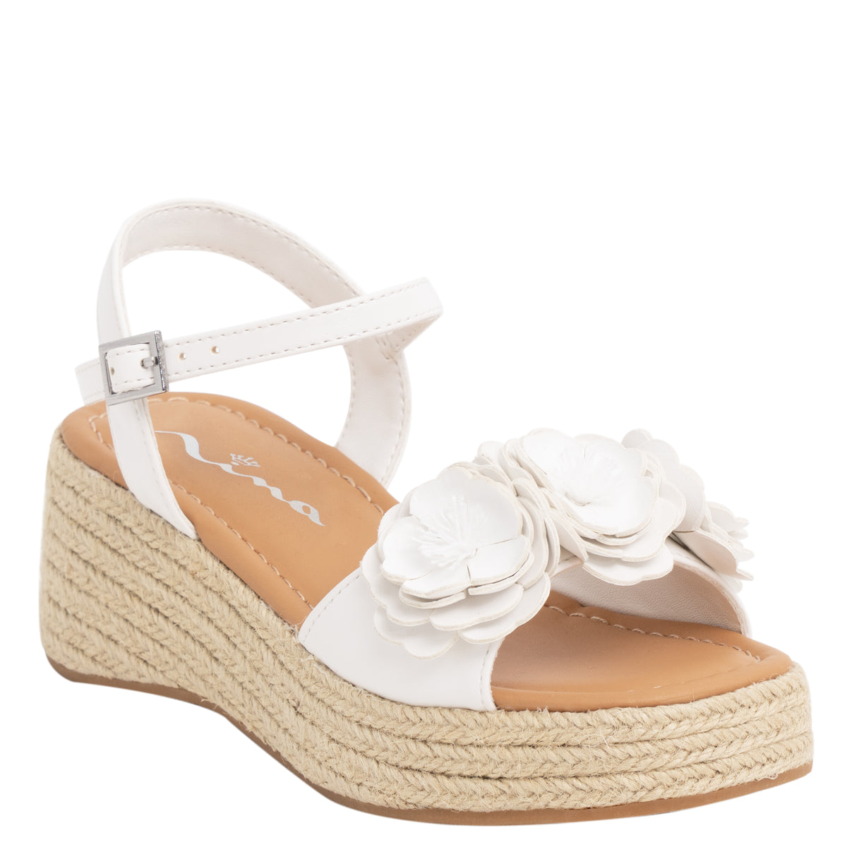 Girls Mercy White Casual Wedge Sandals | Nina Shoes