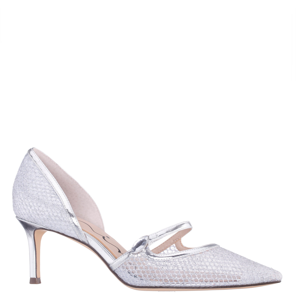Womens Nashly Silver Mid-Heel Pump | Nina Shoes