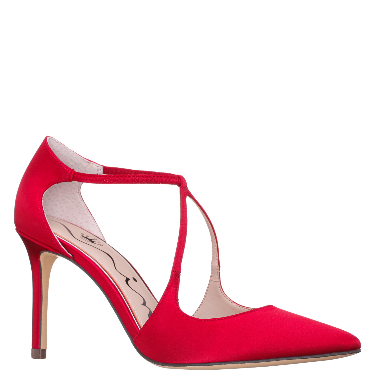 Womens Netta Red Satin High-Heel Pumps | Nina Shoes