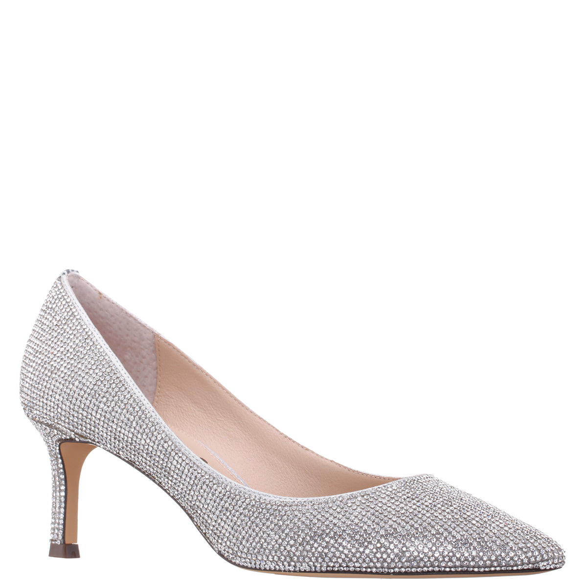 Womens Nina60 Clear Crystal On True Silver Mid-Heel Pump | Nina Shoes