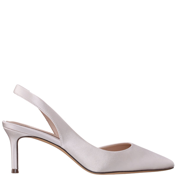 Womens Nina60s Ivory Satin Mid-Heel Slingback Classic Pump | Nina Shoes