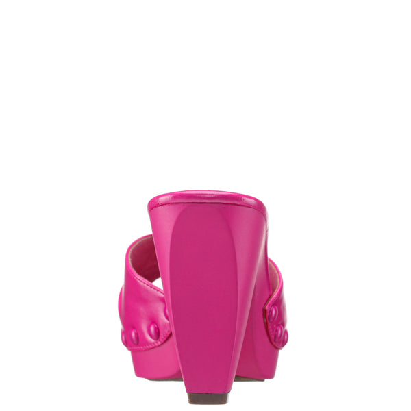 Womens Vibe Hot Pink Slide Sandal On A Platform Bottom | Nina Shoes