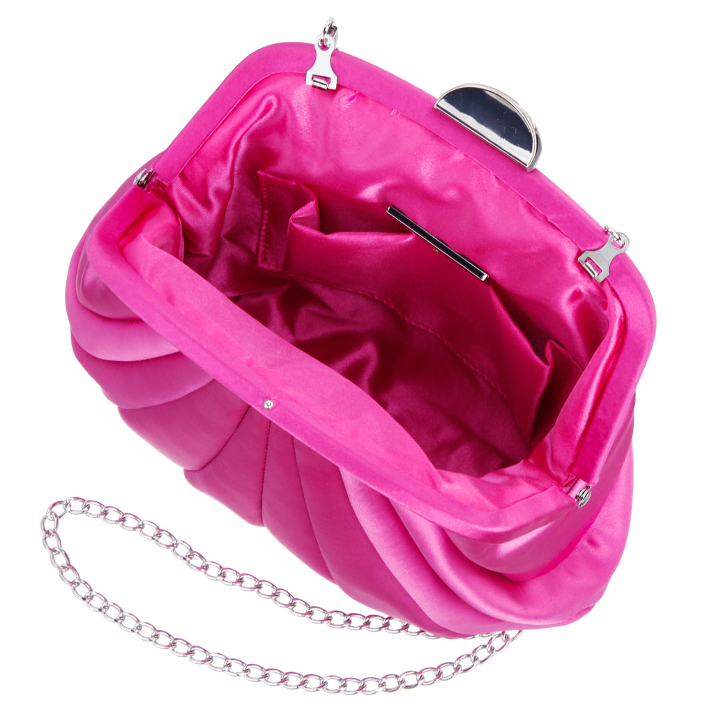 Womens Billow Ultra Pink Satin Frame Bag | Nina Shoes