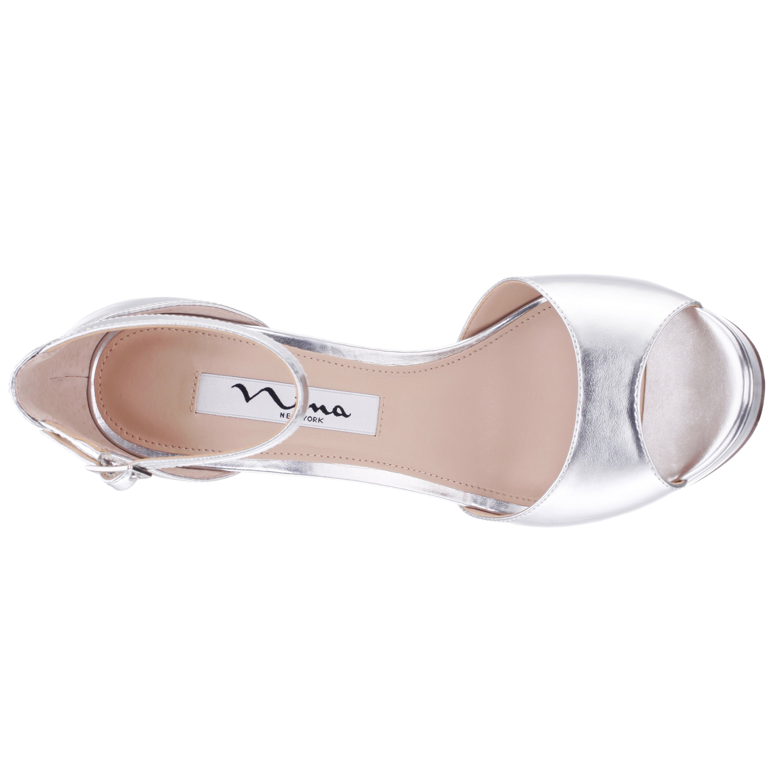 Womens Famia Grey Metallic Foil Platform Stiletto Dress Sandal | Nina Shoes