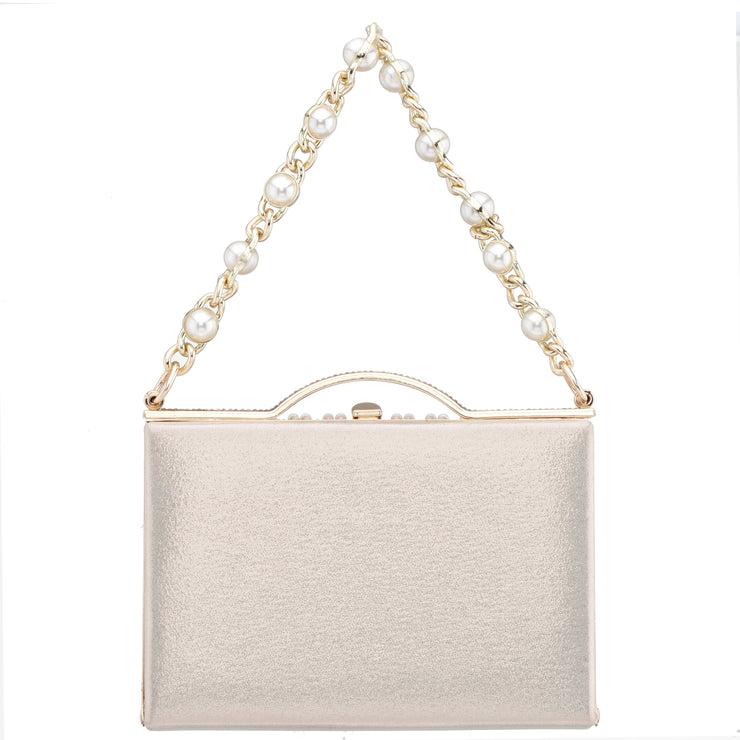 Womens Issa White Pearl Handheld Minaudiere | Nina Shoes