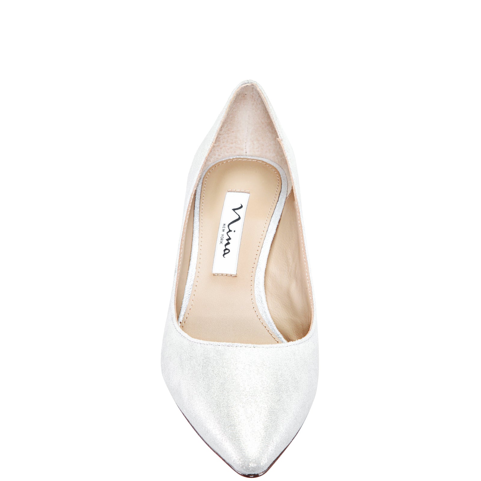 Womens Nina60 True Silver Suedette Mid-Heel Classic Pump | Nina Shoes