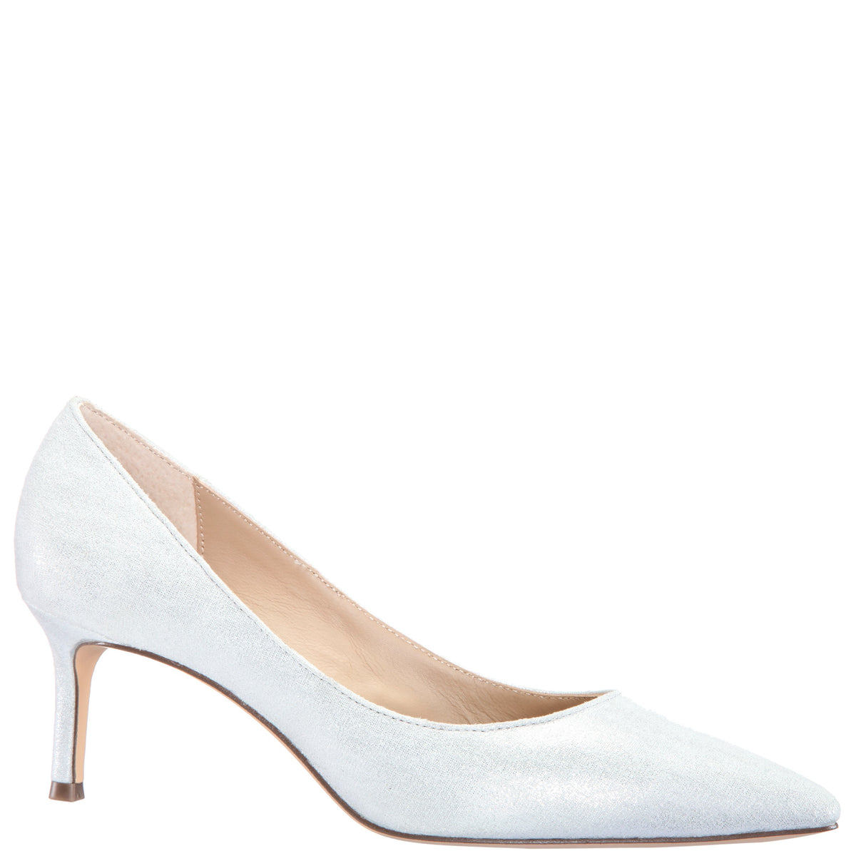 Womens Nina60 True Silver Suedette Mid-Heel Classic Pump | Nina Shoes