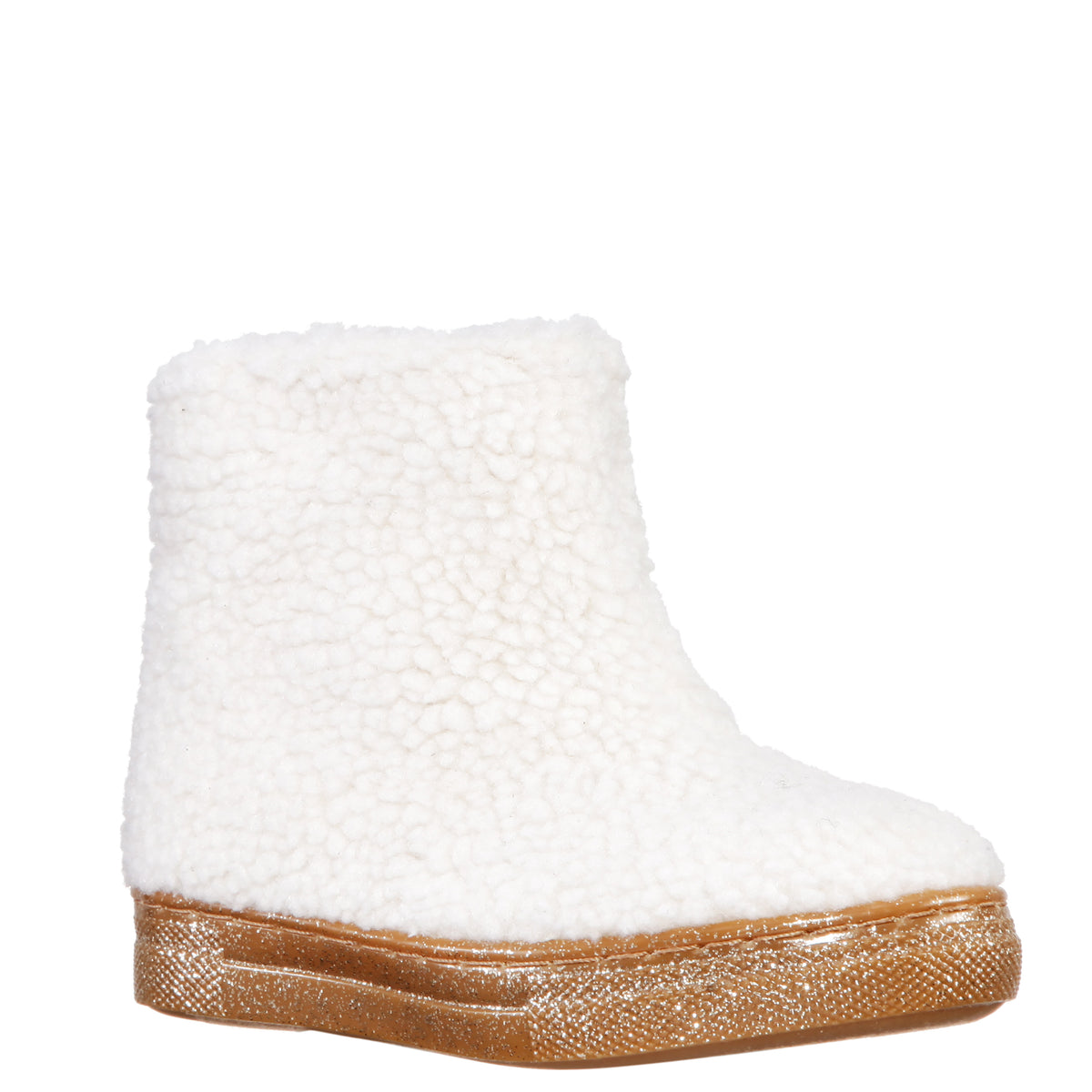Girls Palva White Sherpa Side Zip Boots | Nina Shoes