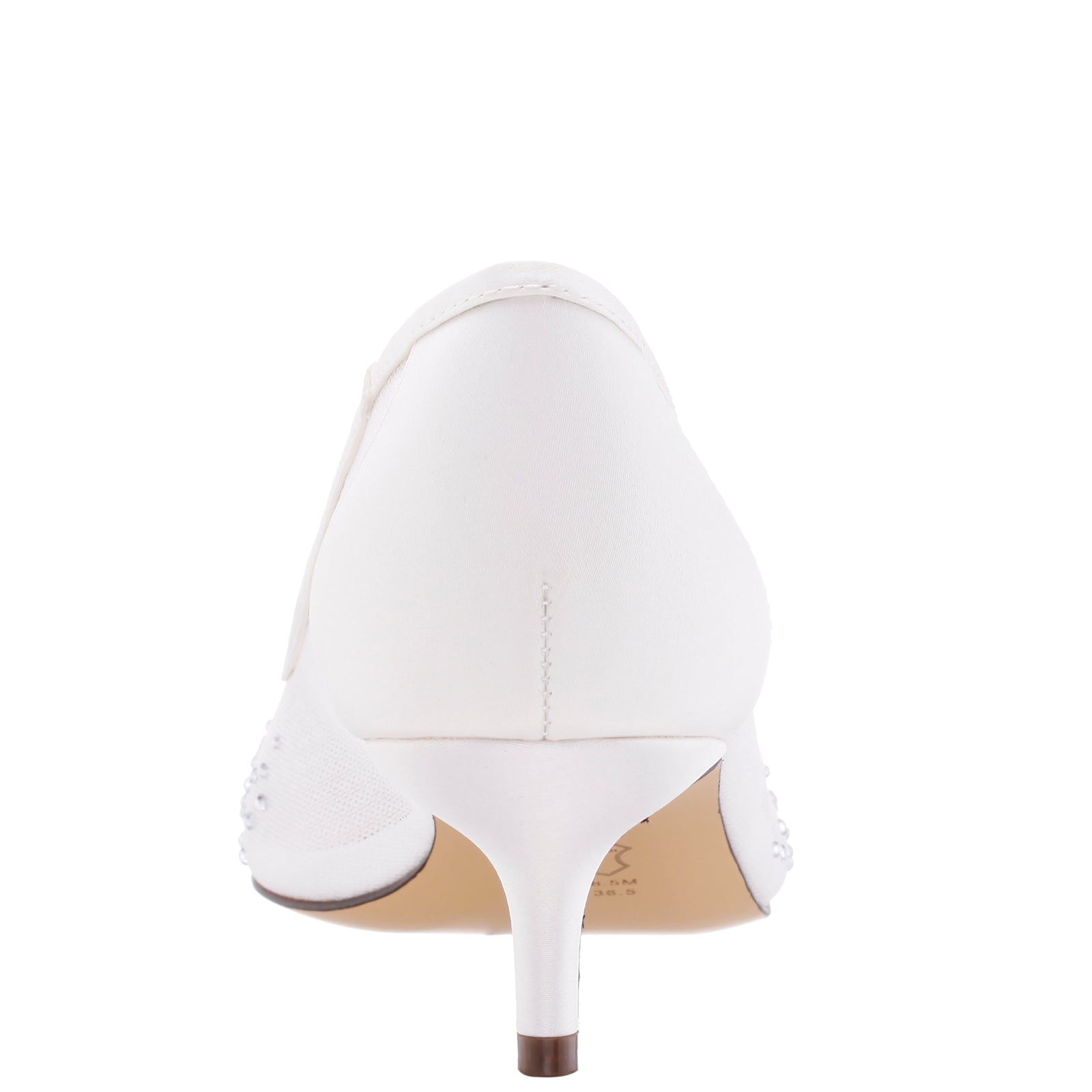 Womens Sofie White Mesh with Faceted Crystals Kitten-Heel Pumps | Nina ...