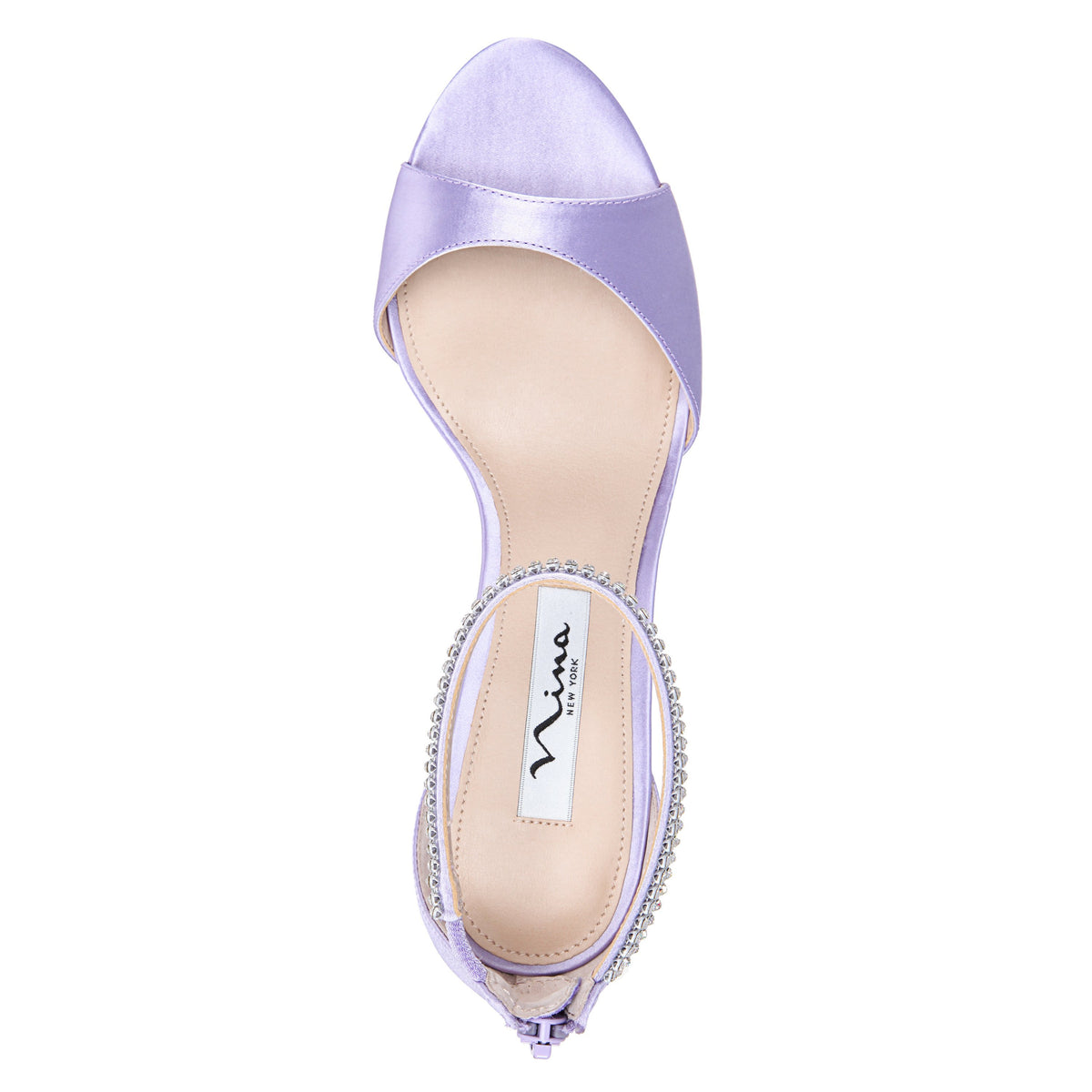 Womens Volanda Purple Satin with Crystal Ankle-Bracelet Sandals and ...
